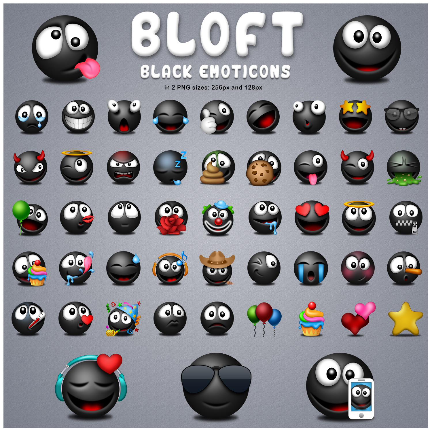 Bloft Big Black Emoticons by CrazEriC on DeviantArt