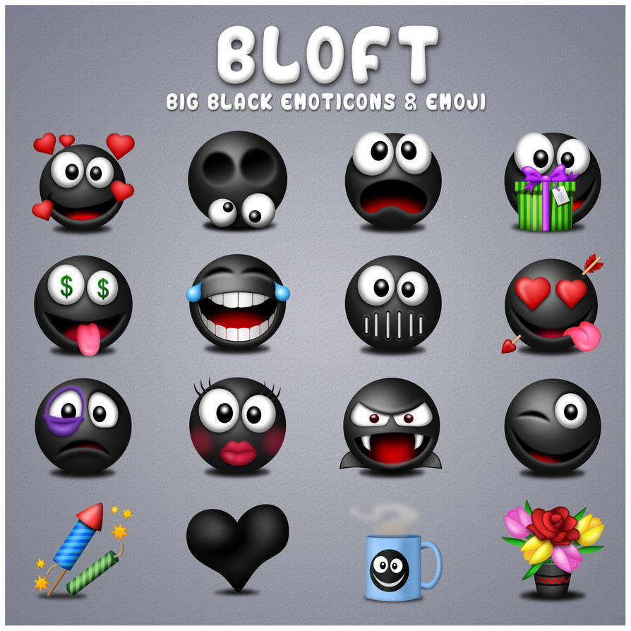 Free Bloft Big Black Emoticons Emoji By CrazEriC On DeviantArt