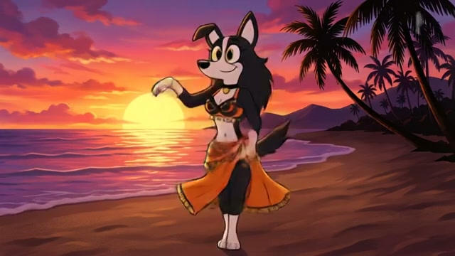 Sadie dances for the viewer by FallNightWolf on DeviantArt