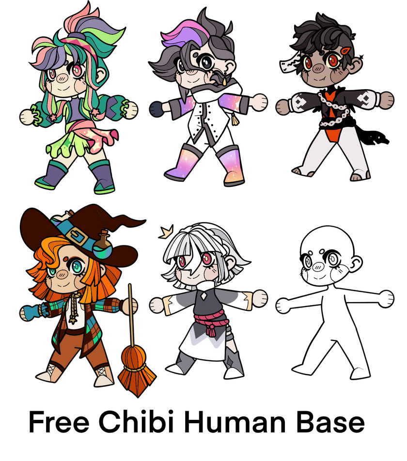 Free Chibi Human Base by LunarNorthstar on DeviantArt