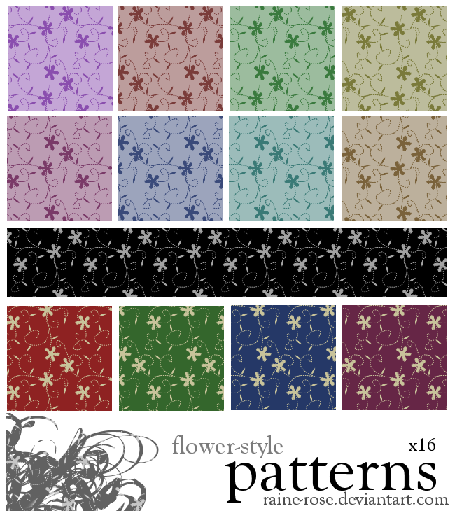 Flower-Style Patterns by Raine-Rose on DeviantArt