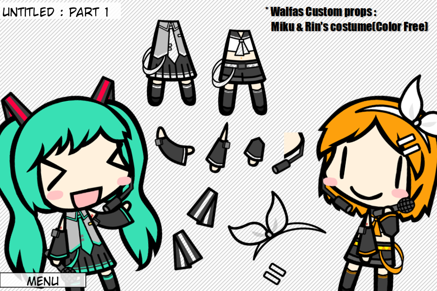 [Walfas]Miku and Rin's Costume(*color free)(props) by tsunetake1012 on ...