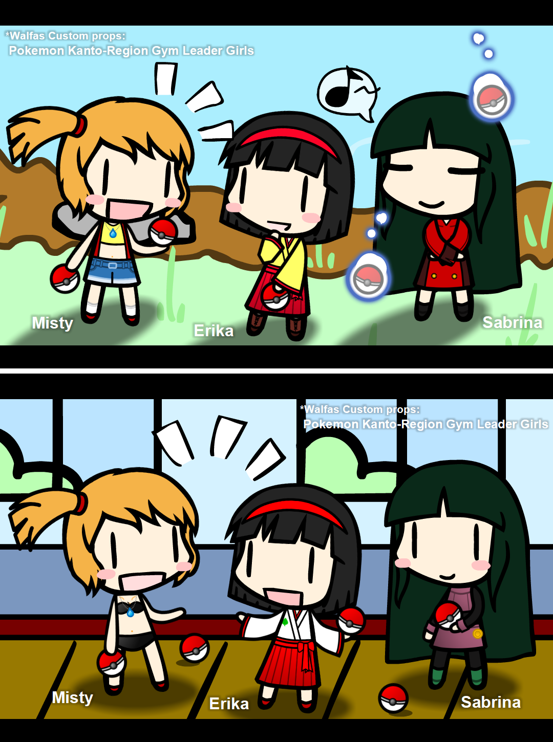 [Walfas]Pokemon Kanto Gym Leader Girls(v2) (props) by tsunetake1012 on ...