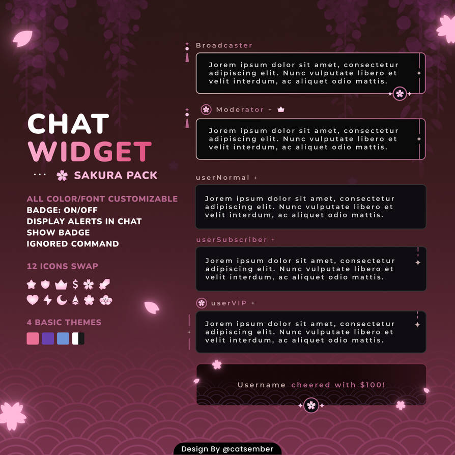 Chat Widget - Glow Sakura by catsember on DeviantArt
