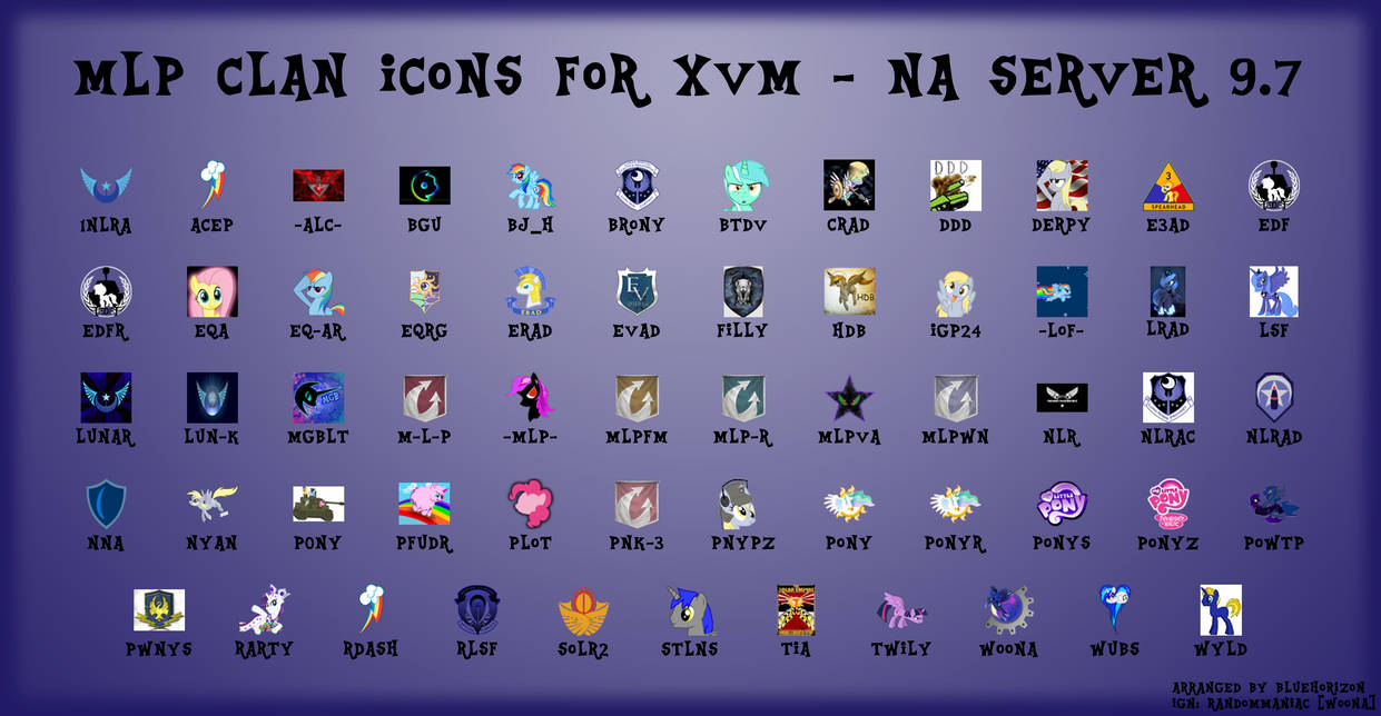 MLP Clan Icons for XVM (NA Server 9.7) by BlueHorizon-EQ on DeviantArt