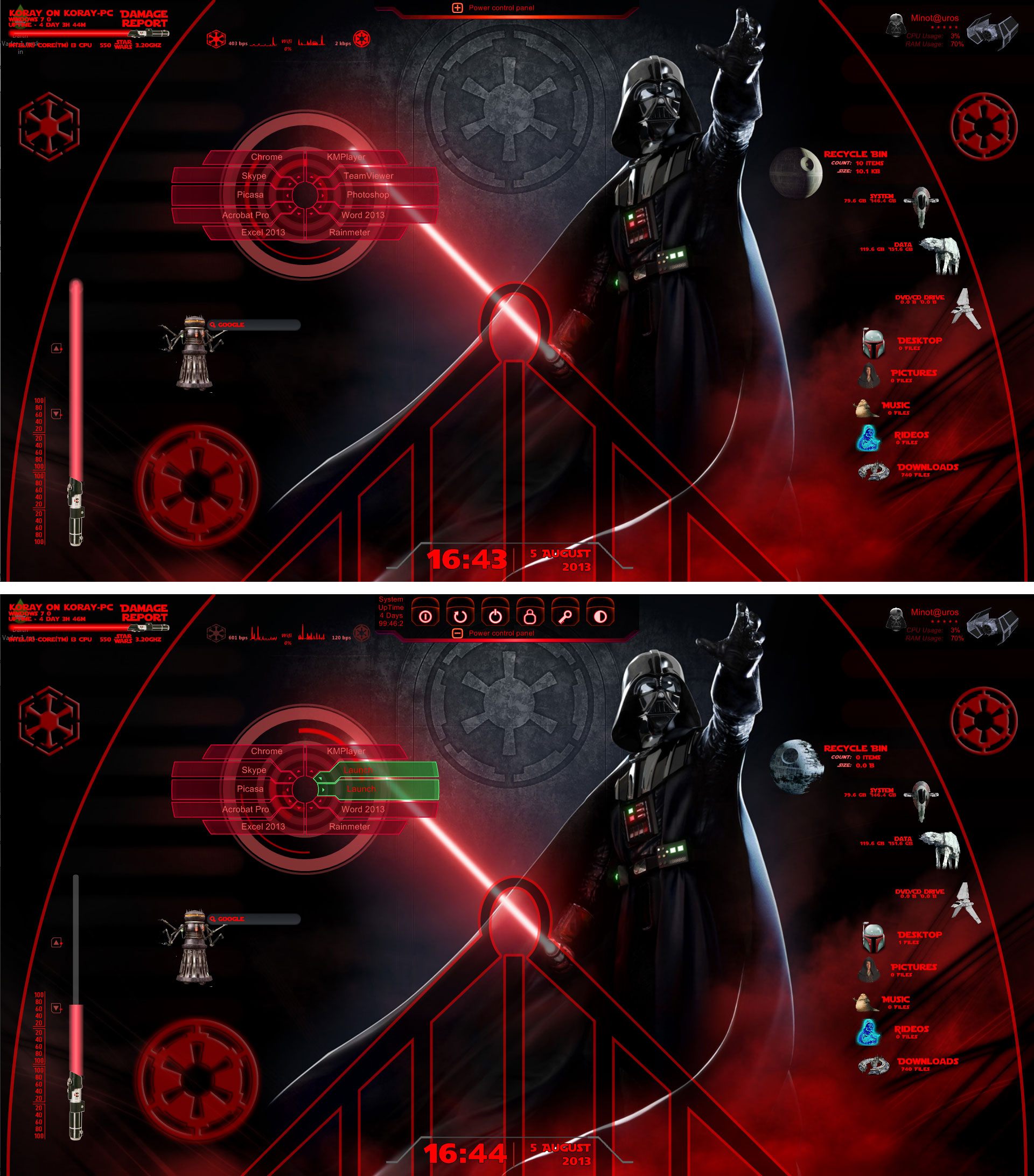 Darth Vader v1 - Rainmeter by MinotaurosK on DeviantArt