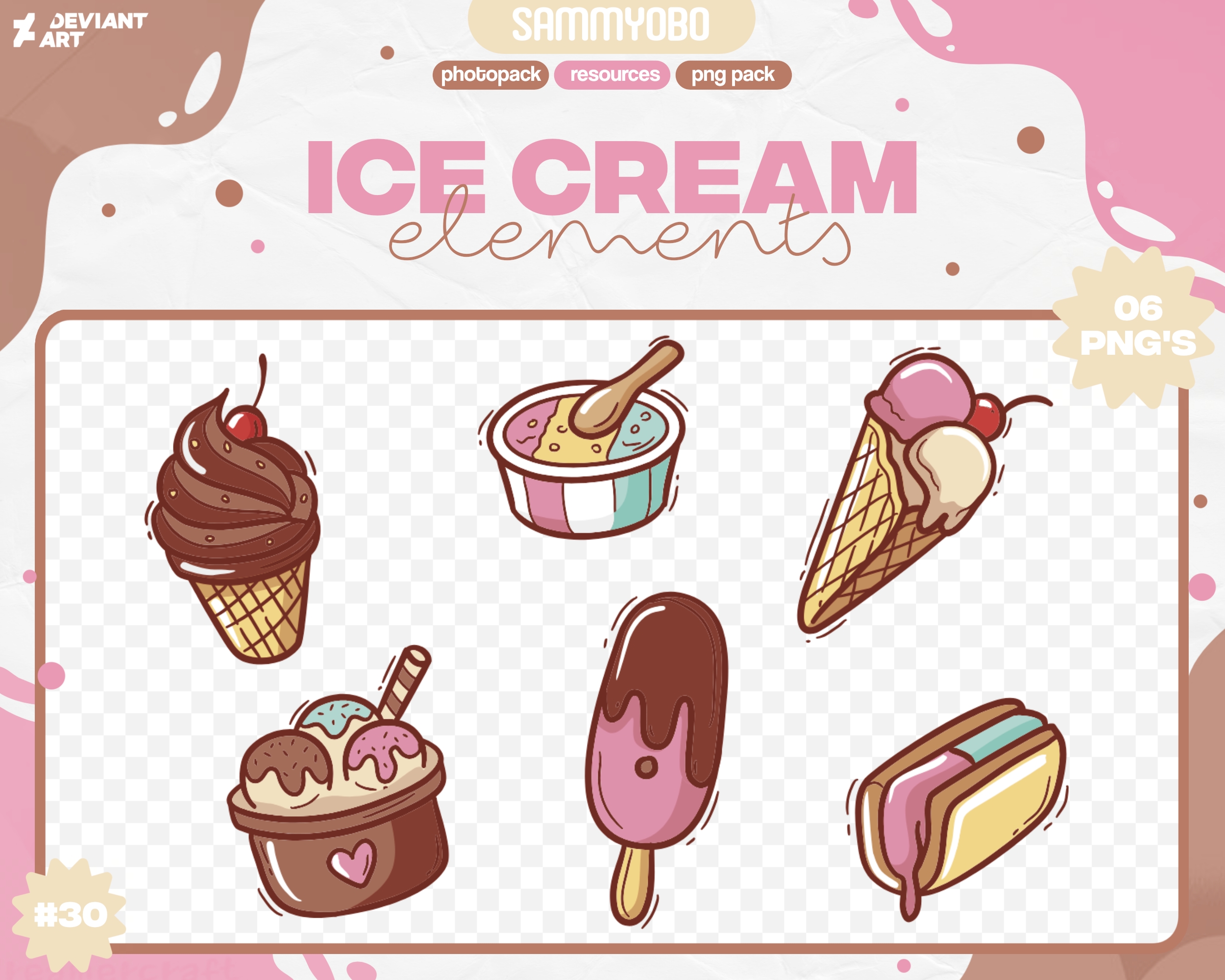 #30 Resources - Ice Cream Elements png pack by SammyObo on DeviantArt
