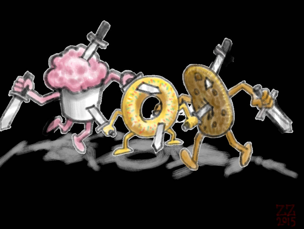 draw cupcake cookie and donut stabbing each other by zenzmurfy on ...