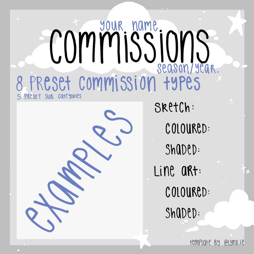 Instagram Commission Template (Furry Oriented) by Lynx-ie on DeviantArt