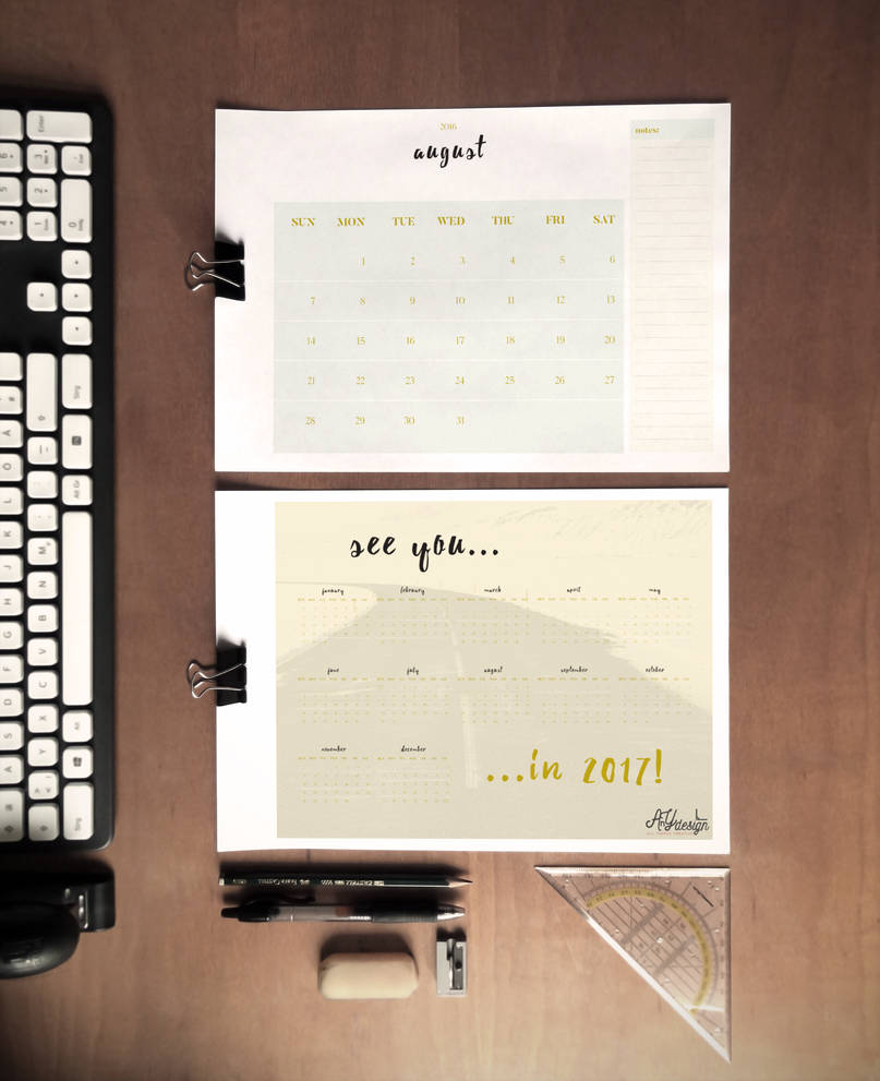 Free 2016 - 2017 Calendar Printable by annanyang on DeviantArt