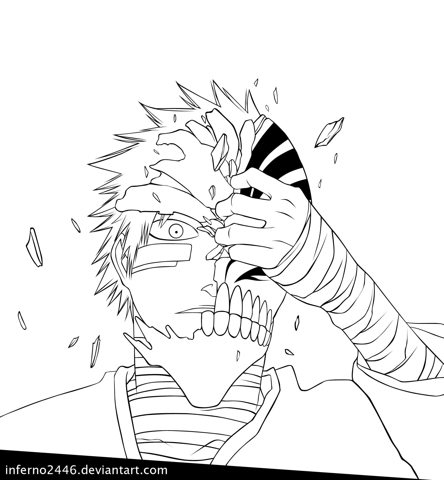 Bleach 166: Kurosaki Ichigo Lineart by iNFERNo2446 on DeviantArt