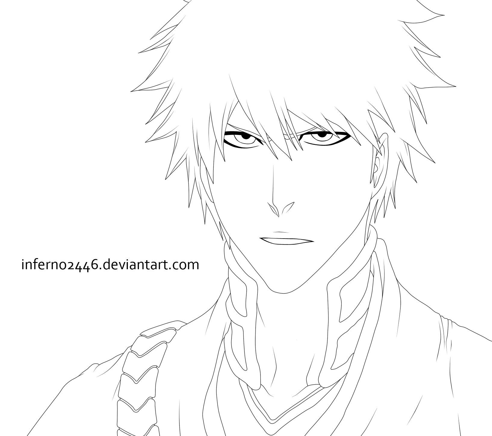 Kurosaki Ichigo Lineart by iNFERNo2446 on DeviantArt