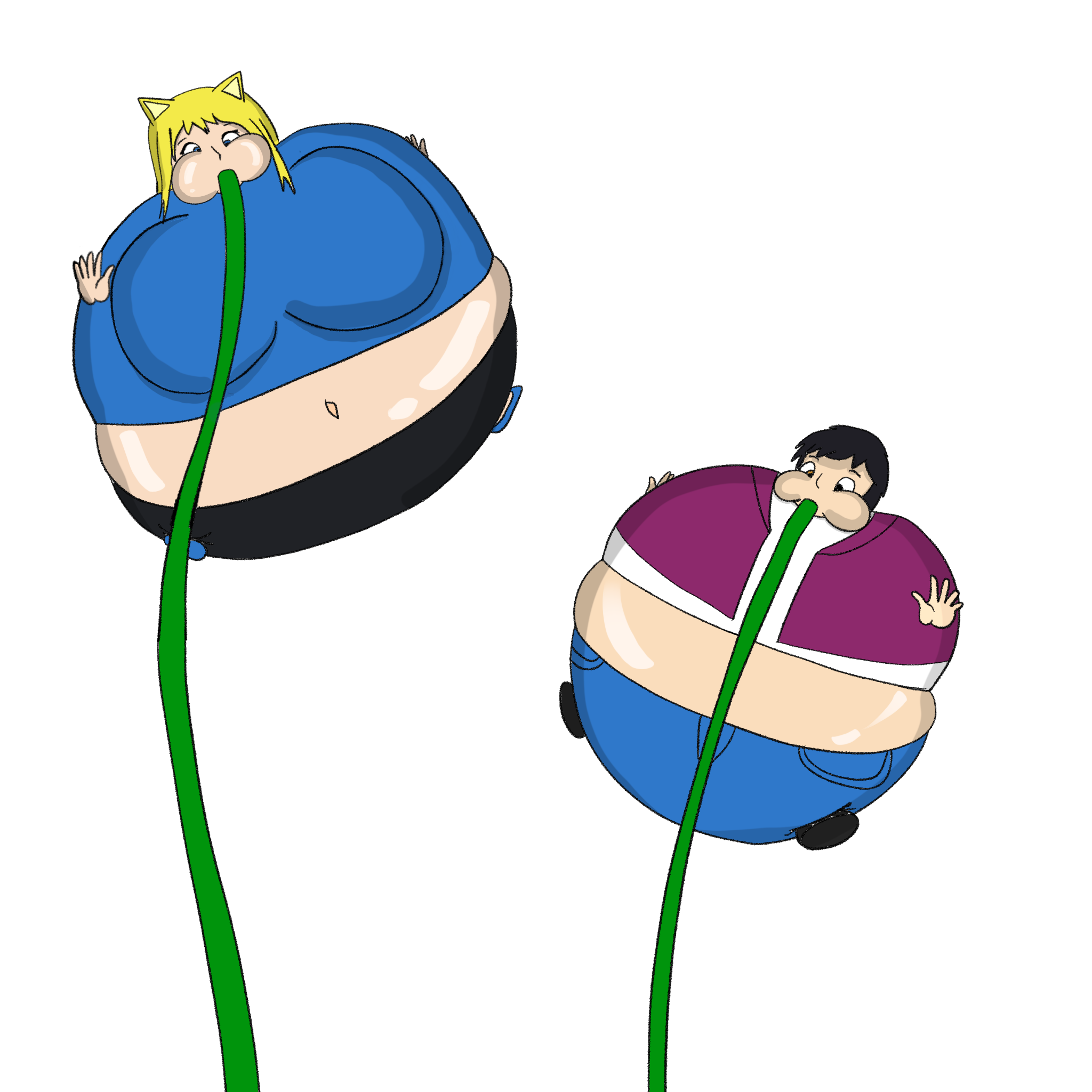 A Bloating Fox and a Guy - Commission by Boman100 on DeviantArt