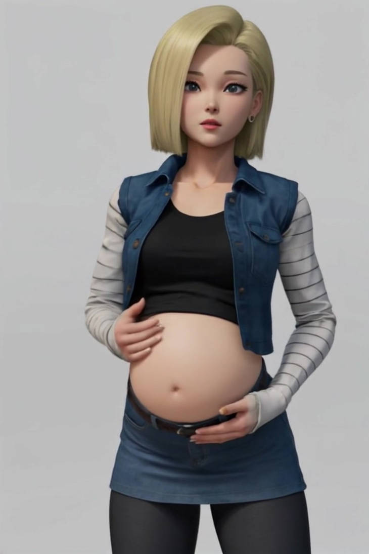 Pregnant Android 18 by belliesrlovely3 on DeviantArt