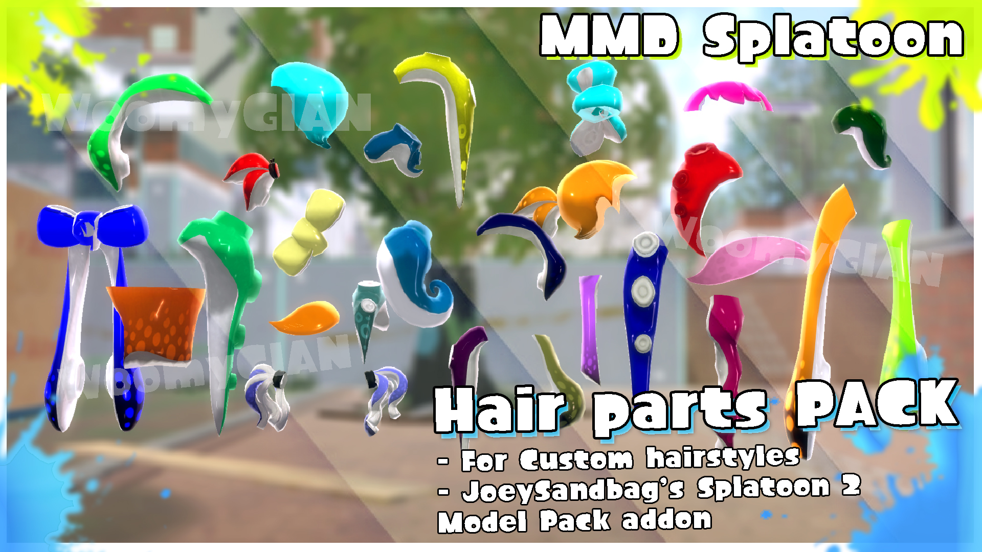 [20/03/2024] MMD Splatoon Hair Parts Pack (DL +30) by WoomyGIAN on ...
