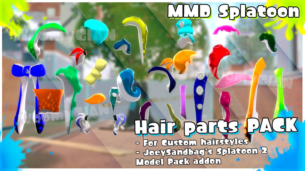 [20/03/2024] MMD Splatoon Hair Parts Pack (DL +30) by WoomyGIAN on ...