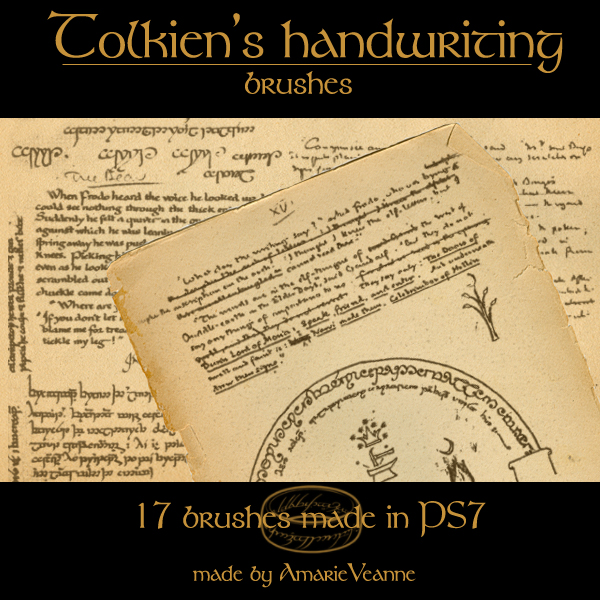 Tolkien's handwriting brushes by AmarieVeanne-Stock on DeviantArt
