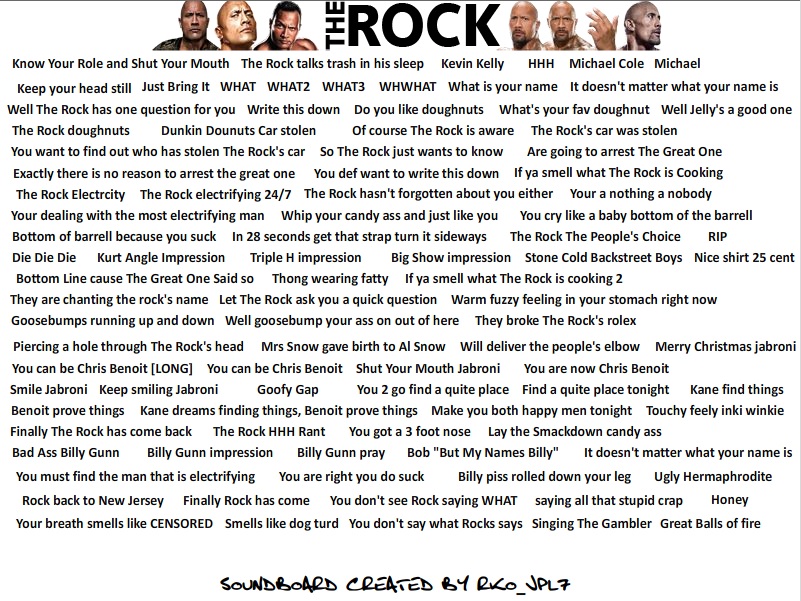WWE - Dwayne 'The Rock' Johnson Soundboard by RKOJPL7 on DeviantArt