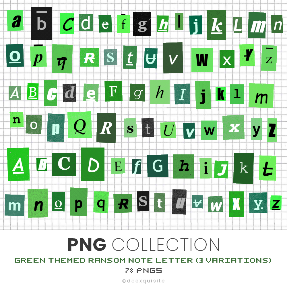 Green Themed Ransom Note Letters | PNG Pack by doexquisite on DeviantArt