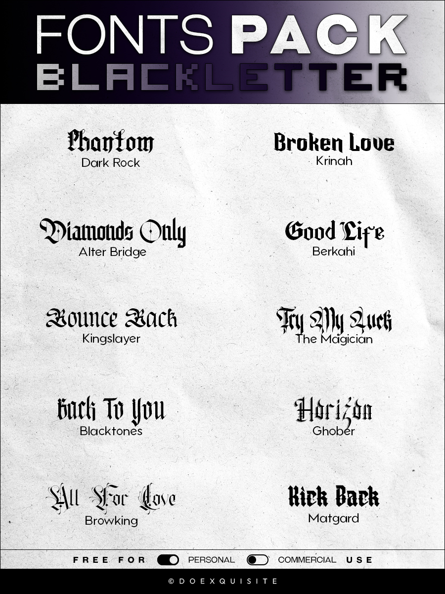 10 Blackletter Fonts | Font Pack by doexquisite on DeviantArt