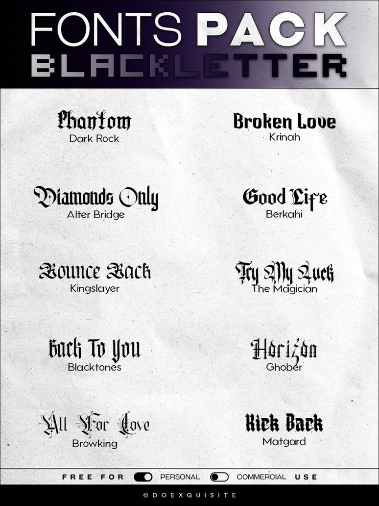 10 Blackletter Fonts | Font Pack by doexquisite on DeviantArt
