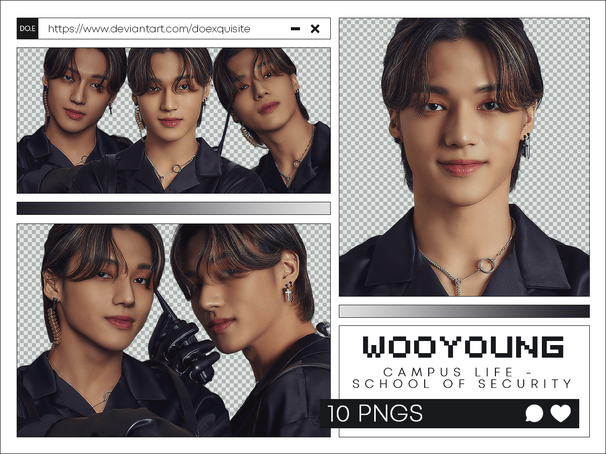 ATEEZ WOOYOUNG 'School of Security' | Render Pack by doexquisite on DeviantArt