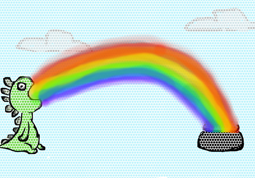 Rainbow Dino by cameronballs on DeviantArt