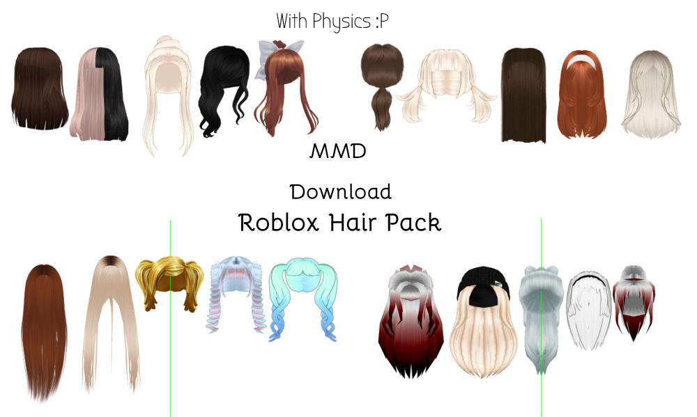 MMD Roblox Hair Pack DL by zHairr on DeviantArt