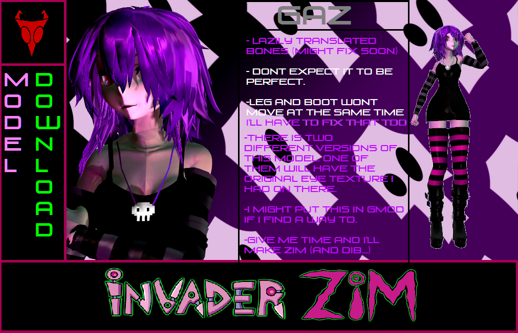 [MMD] TDA Gaz Invader Zim Model Download{READ VV} by Jessi-bear1998 on ...