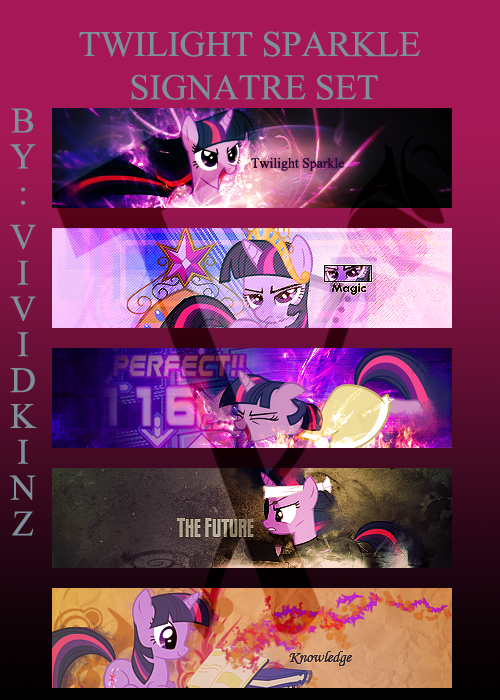 Twilight Sparkle Signature Set by nothinButHome on DeviantArt