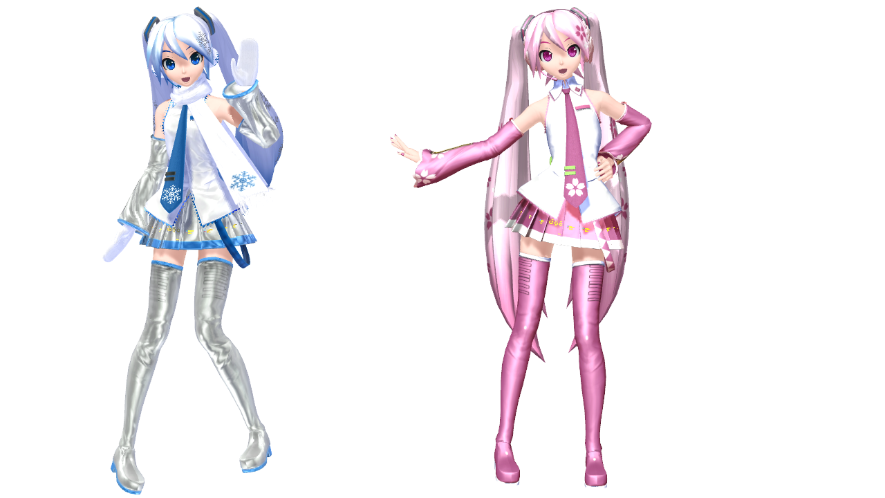 DT Snow Miku 2011 x DT Sakura Miku (DL) by Yuaruma on DeviantArt