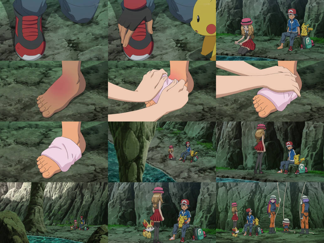 Ash sprains his foot by 93connector on DeviantArt