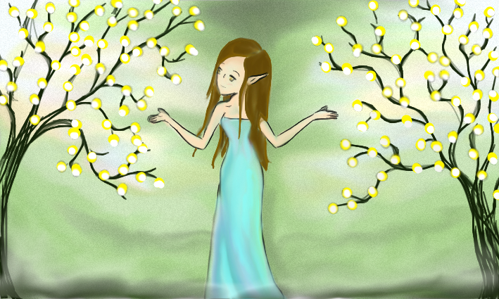 Elfa y arboles de luz by SsIGeS7 on DeviantArt