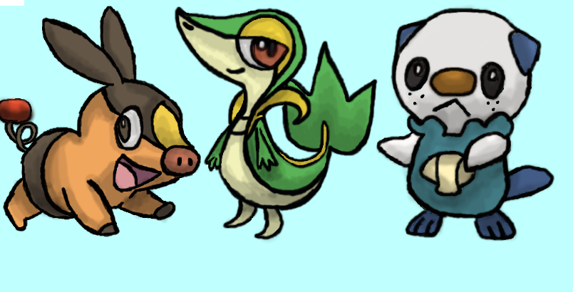 Pokemon Black and White Starter Pokemon by TehBunny135 on DeviantArt