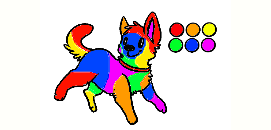 Very Colourfull Rainbow dog adoptable CLOSED by FireCloud0139 on DeviantArt