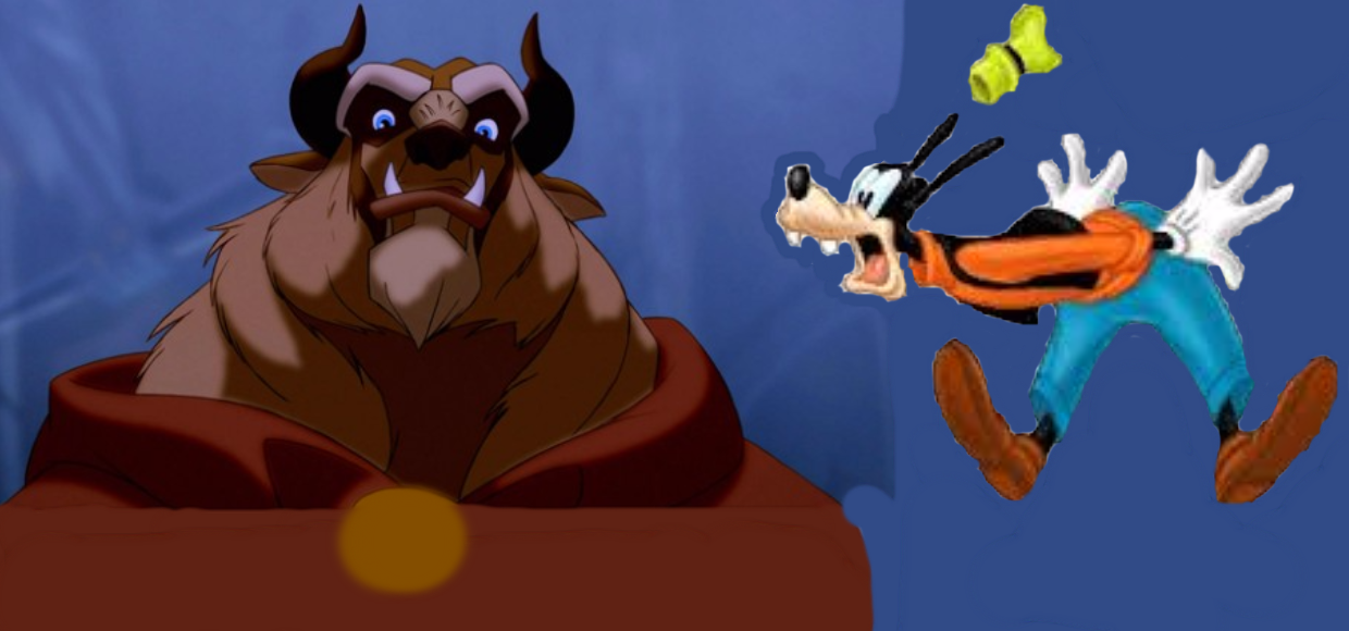 Goofy Scared of the Beast by jonstallion on DeviantArt