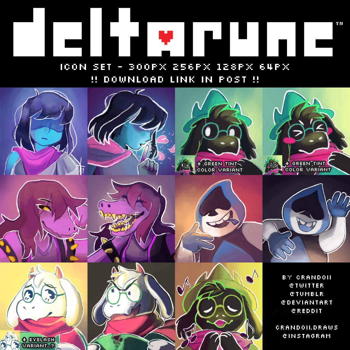 Deltarune Icons 300px 256px 128px 64px by CRANDOII by crandoii on ...