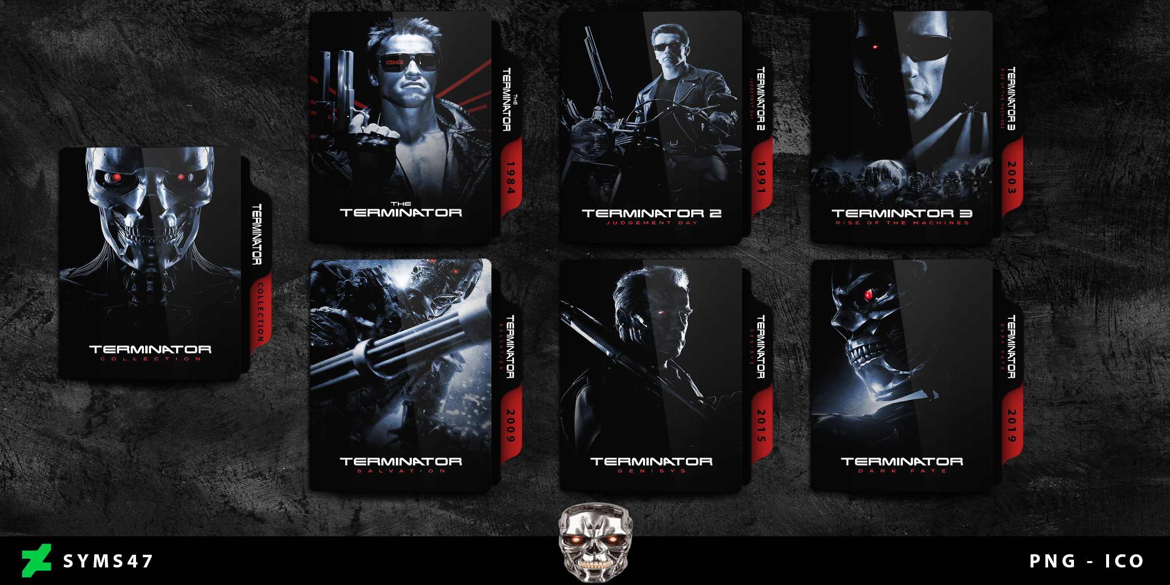 Terminator Movies Collection Folder Icon Pack by syms47 on DeviantArt