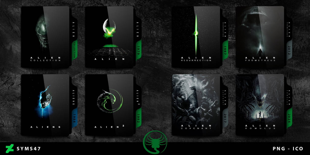 Alien Movies Collection Folder Icon Pack by syms47 on DeviantArt