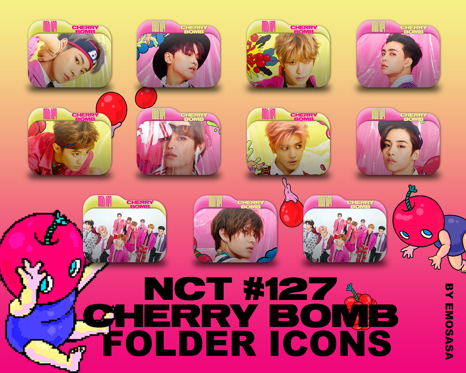 NCT #127 'CHERRY BOMB' Folder Icons Pt.1 by emosasa on DeviantArt