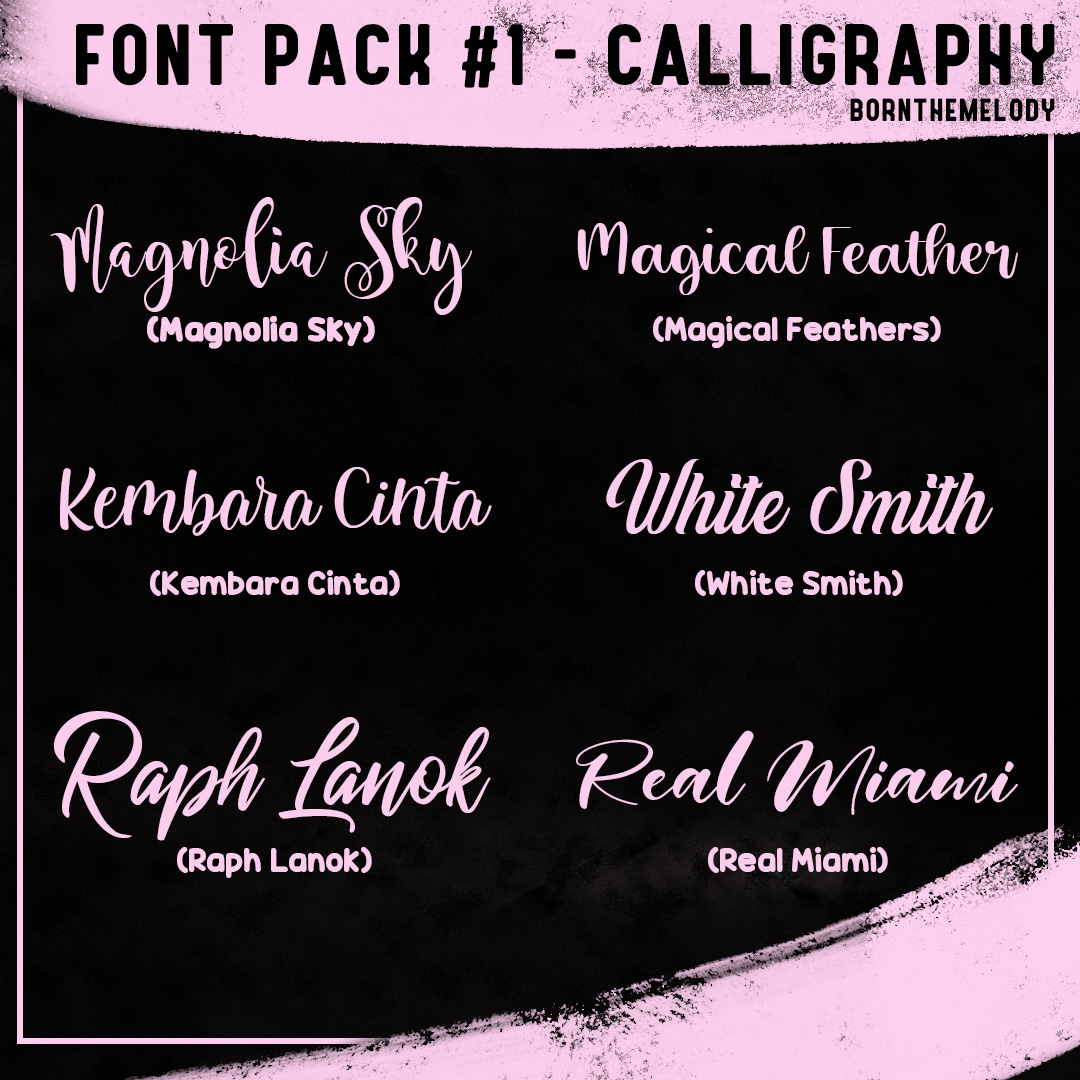 Font Pack #1 - Calligraphy by bornthemelody on DeviantArt