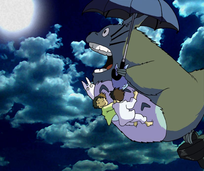 Totoro and the girls at night by AndyPritchard on DeviantArt