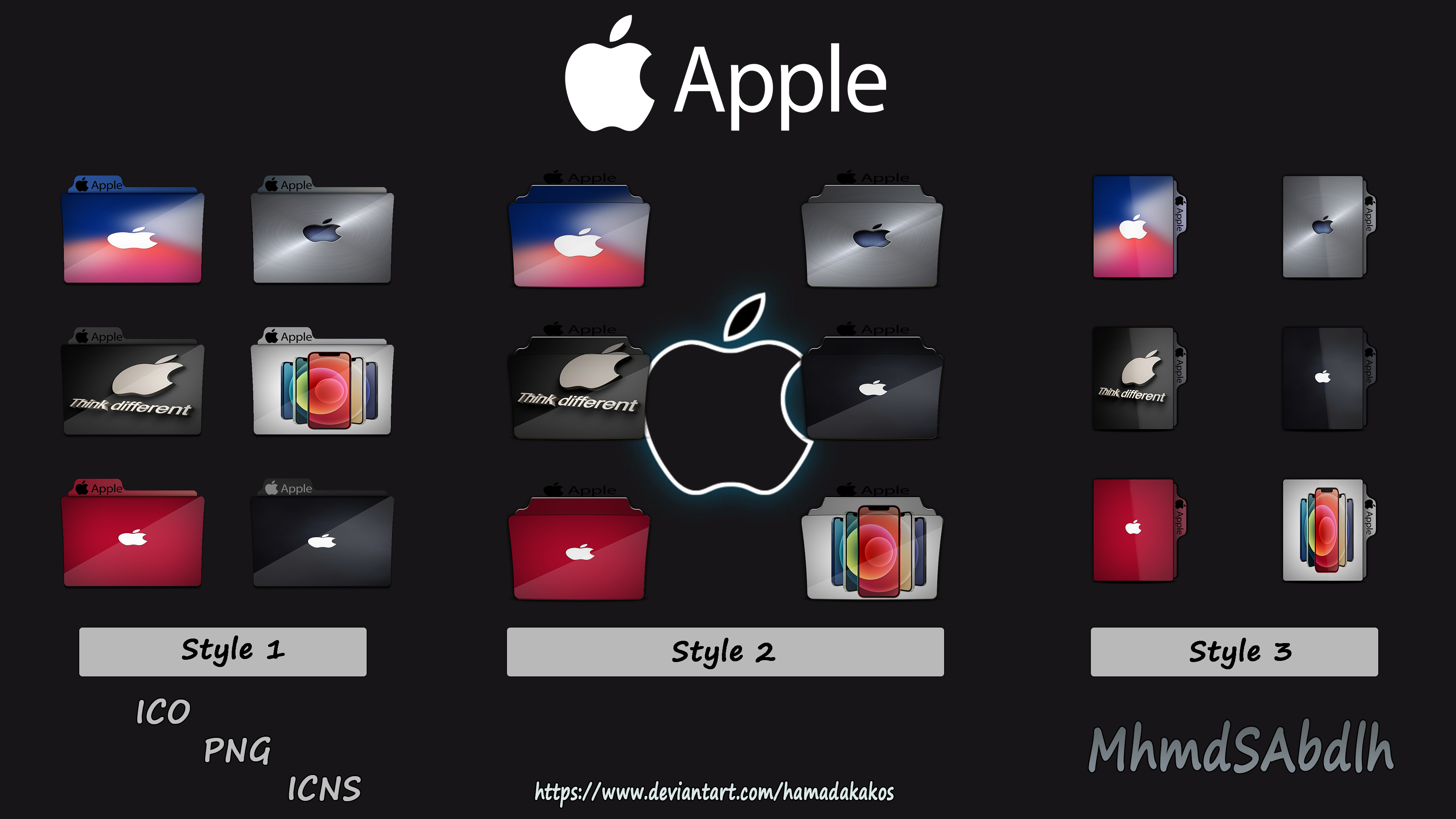 Apple icon folder with different styles by hamadakakos on DeviantArt