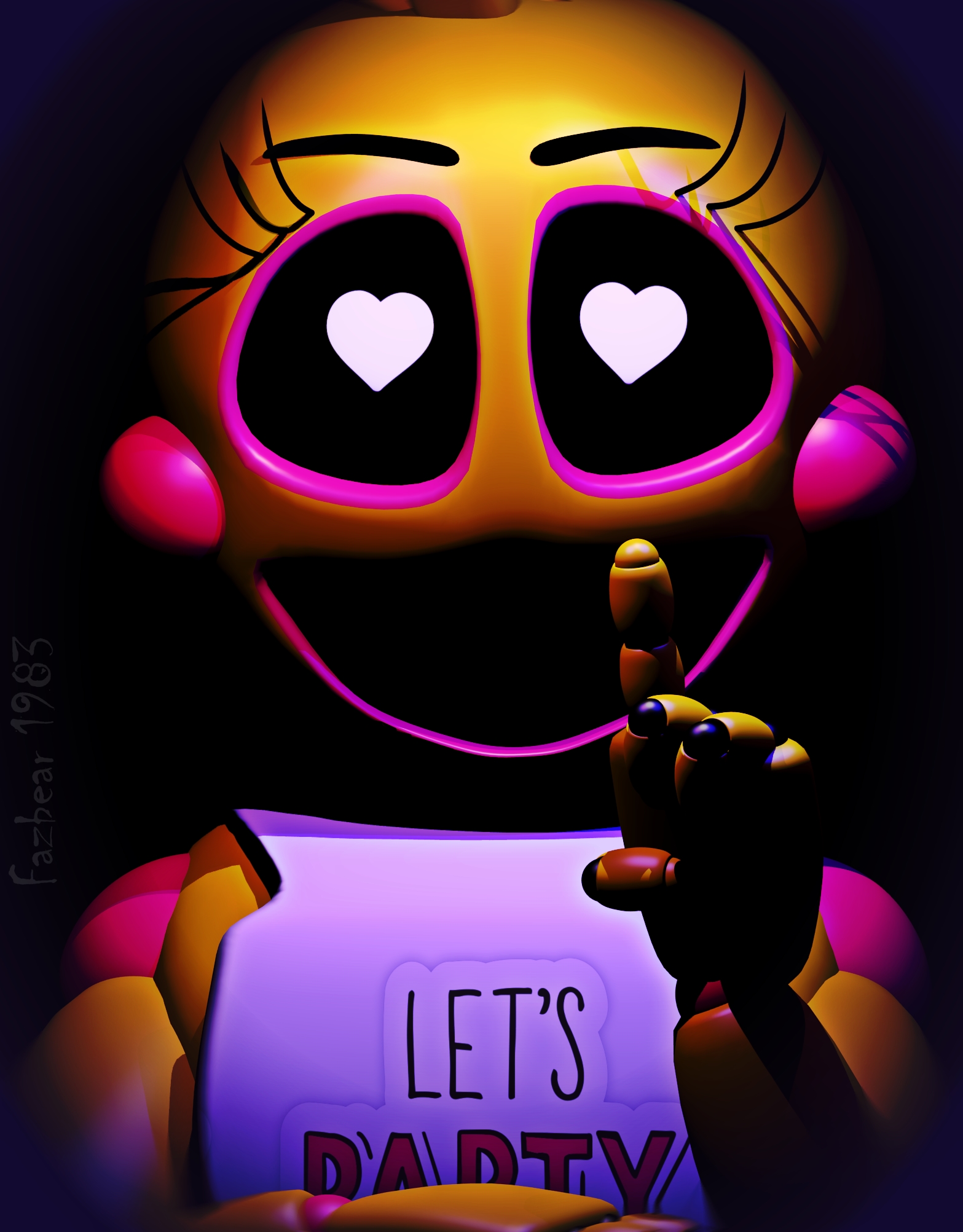 Stylised Toy Chica [BLENDER] Final by FnaFcontinued on DeviantArt