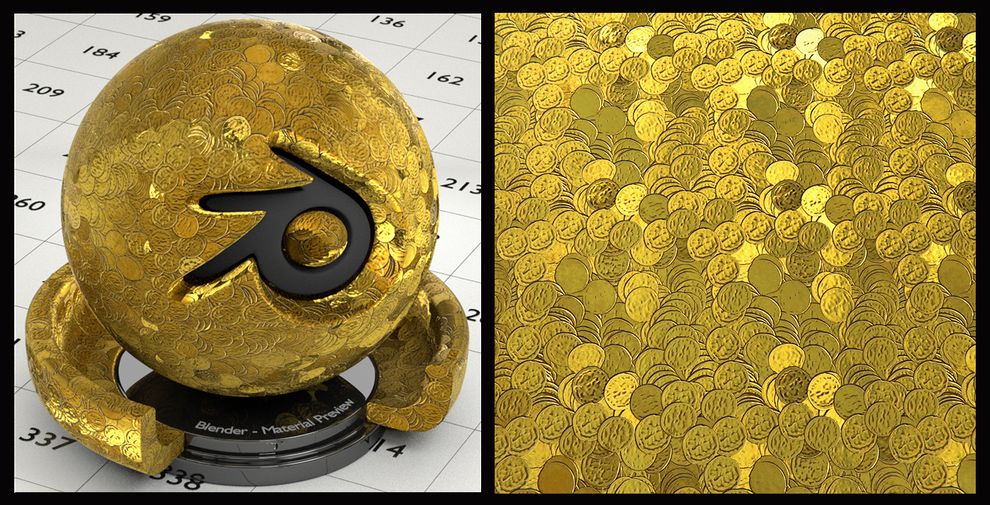 Gold pile material for Blender (no UVs needed) by Nikola3D on DeviantArt
