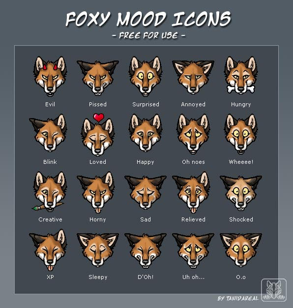 Foxy Mood Icons by TaniDaReal on DeviantArt