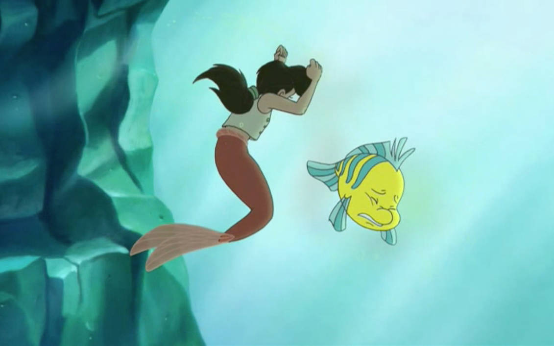Melody And Flounder Try To Get Out By Arielfan90 On Deviantart