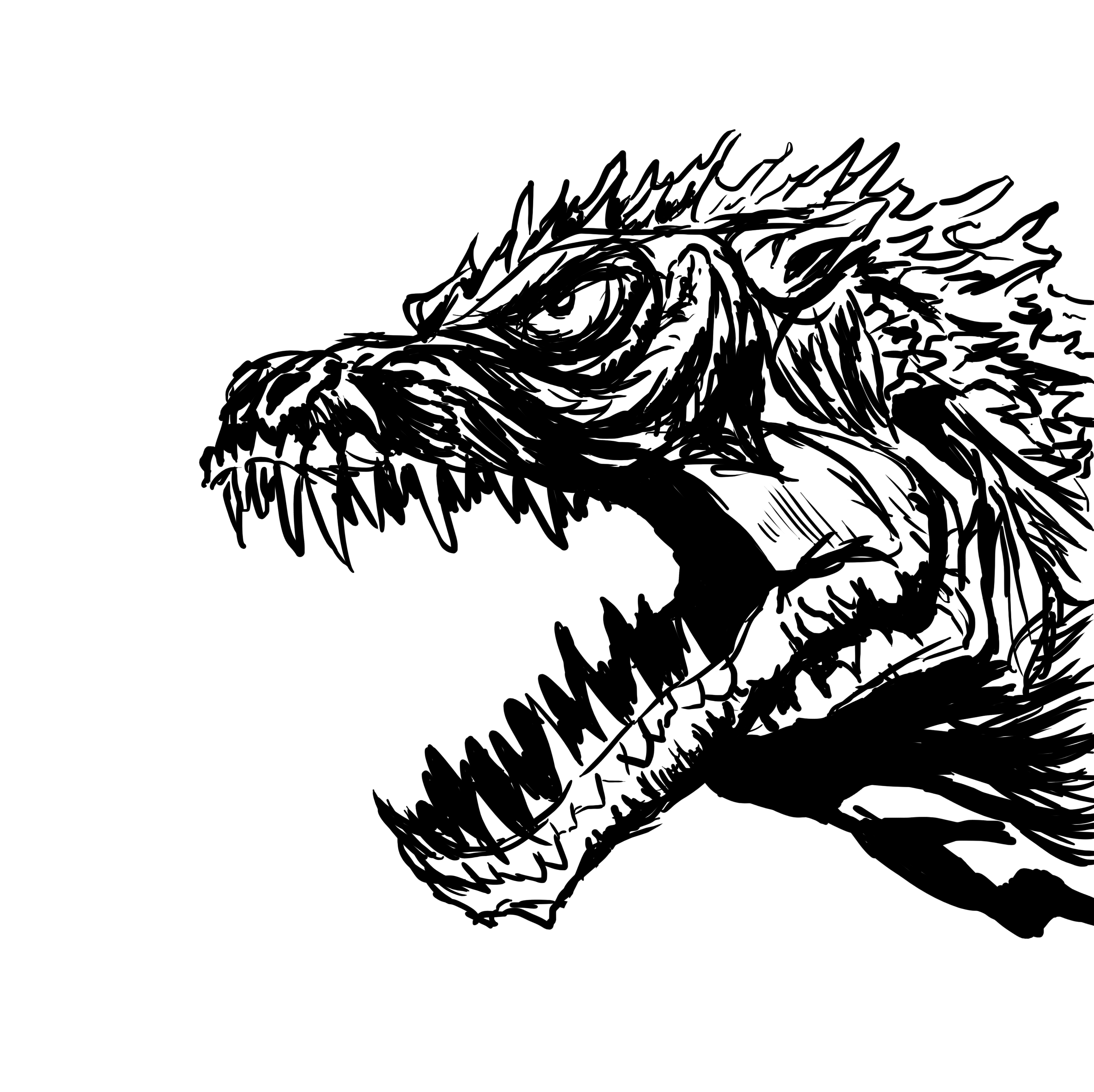 Godzilla Digital Sketch by bgscgs on DeviantArt