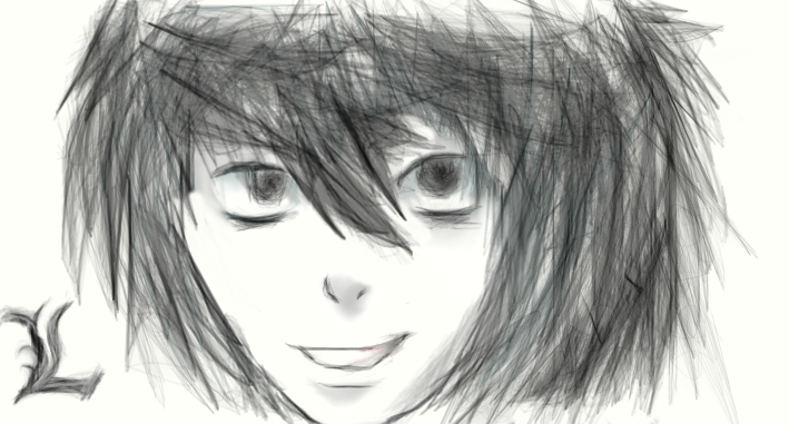 First Ever L.Lawliet drawing by me by XxDarkCrazyKitten on DeviantArt