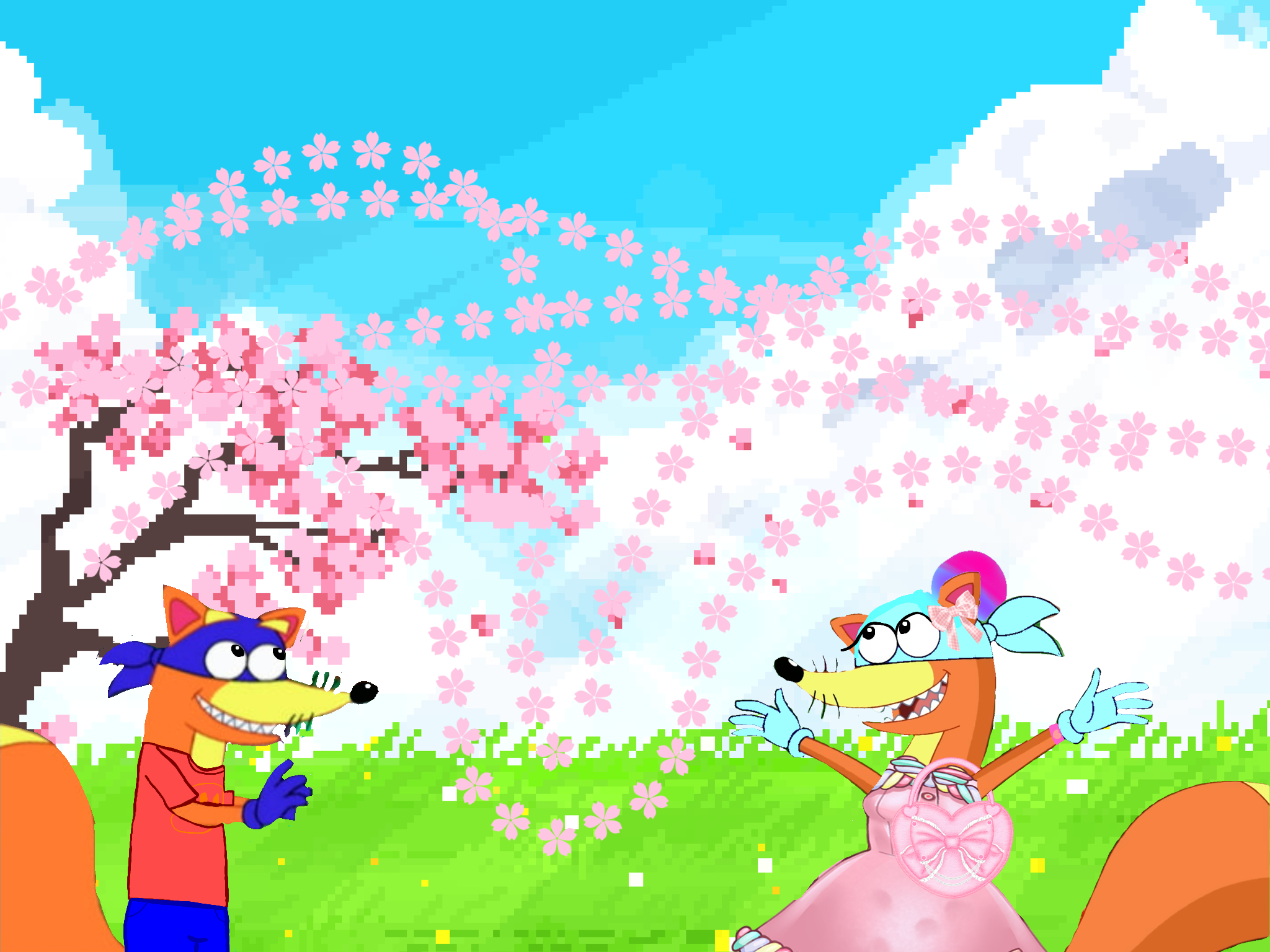 Sunny and swiper enjoying the cherry blossom by Swiperlover on DeviantArt